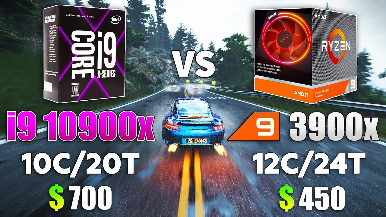 I9 10900X vs Ryzen 9 3900X test in 9 games