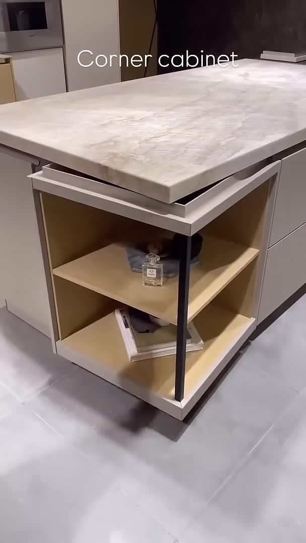 Genius Rotating Island Corner Cabinet for Space Saving! #spacesaving