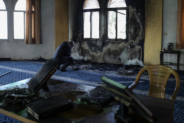 Israel-Gaza live updates: West Bank mosque torched by Israeli settlers