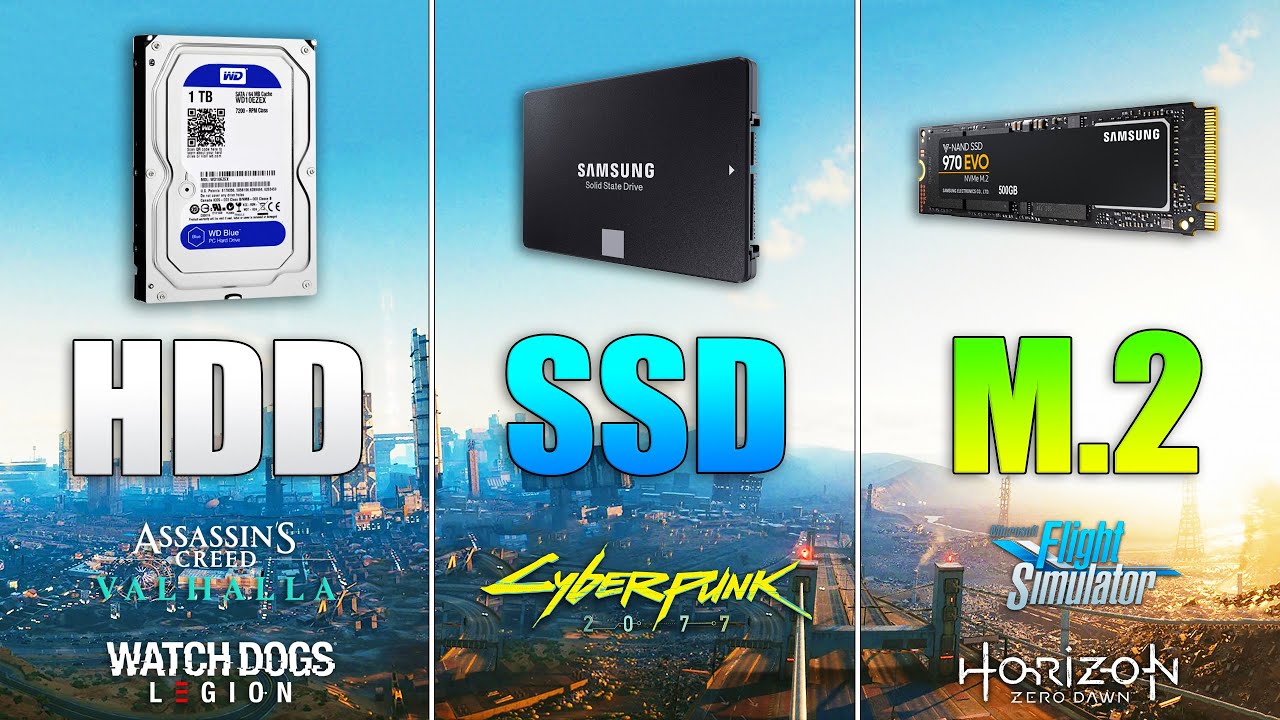 M.2 NVMe vs SSD SATA vs HDD - Loading times in games