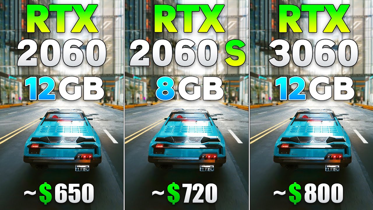 RTX 2060 12GB vs RTX 2060 SUPER vs RTX 3060 - Test in 8 games