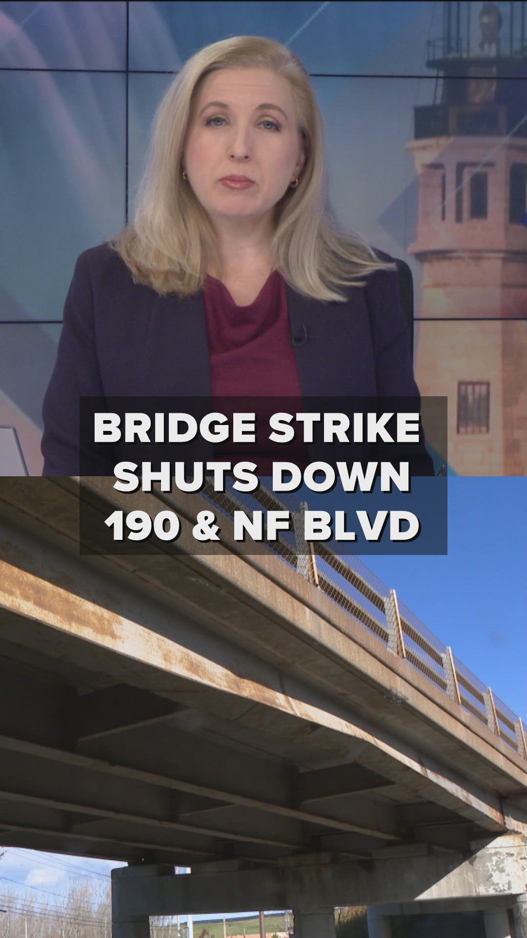 Bridge strike closes 190 & Niagara Falls Blvd.