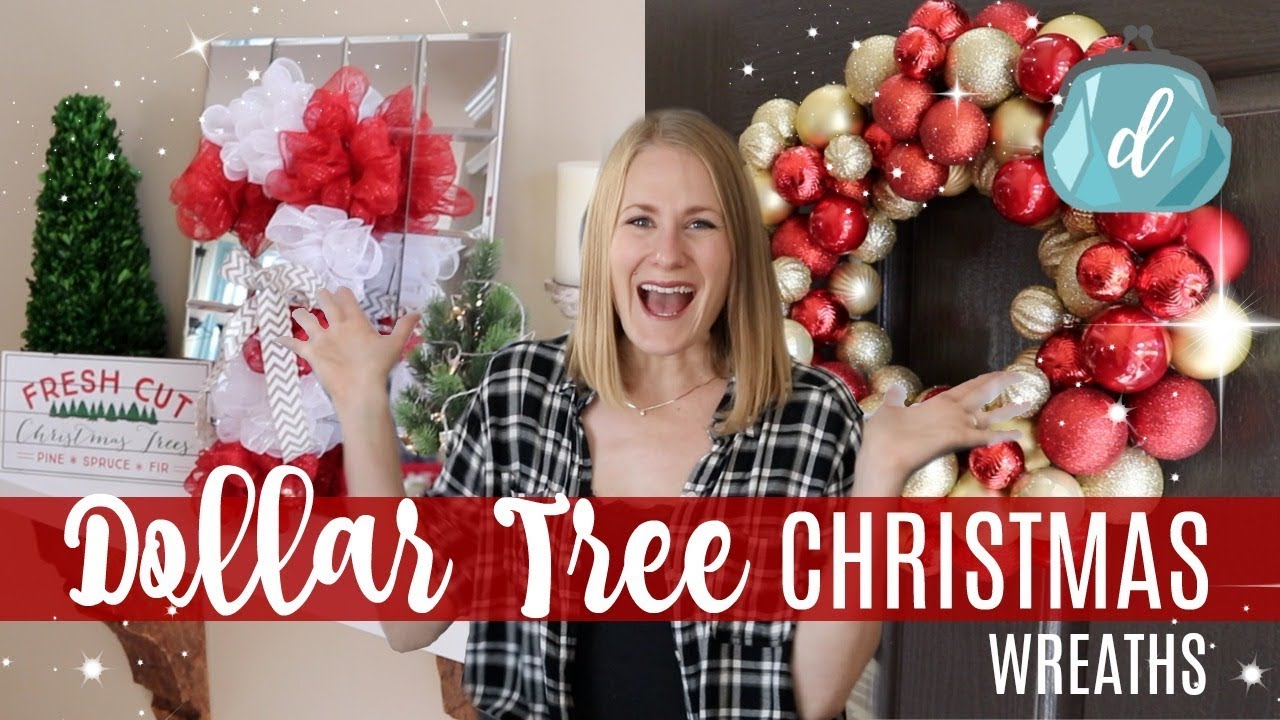 Dollar Tree Christmas DIYs 🎄 classy & easy wreaths 2017!
