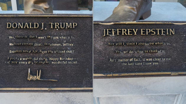 Trump-Epstein ‘Best Friends Forever’ Statue Reappears In DC After ...