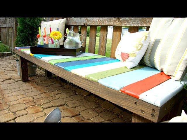 How to build a colorful garden bench using pallets