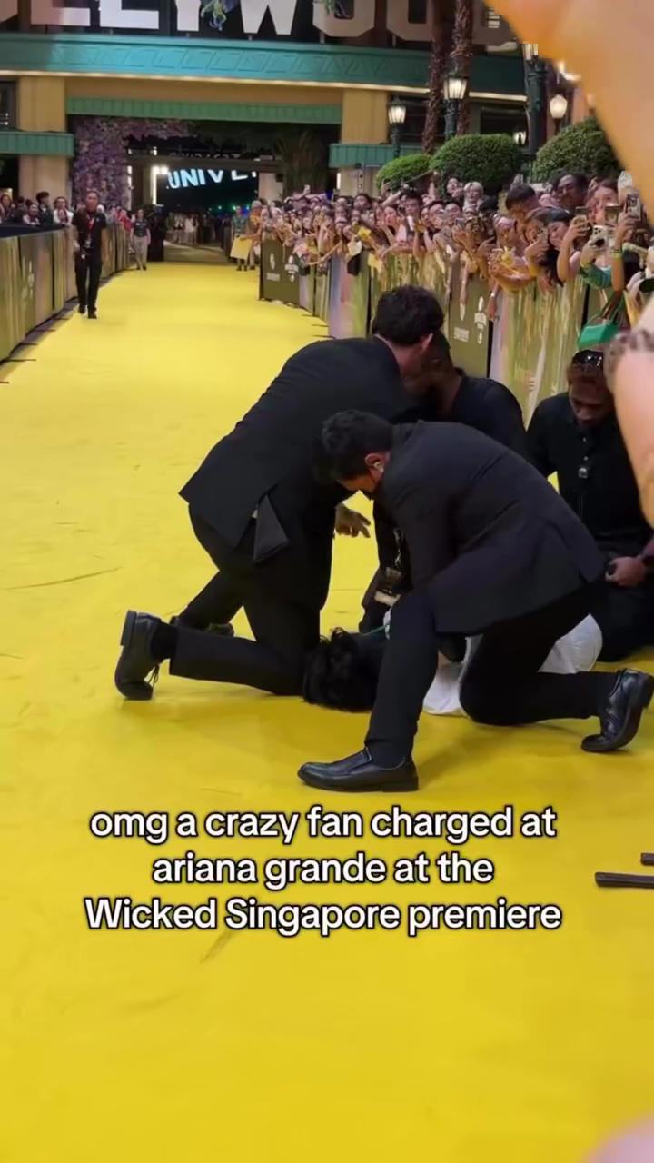 Ariana Grande jumped by fan during ‘Wicked: For Good’ Singapore ...