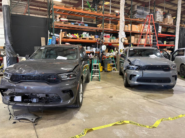 Suspects in ski masks crash into cars during pursuit