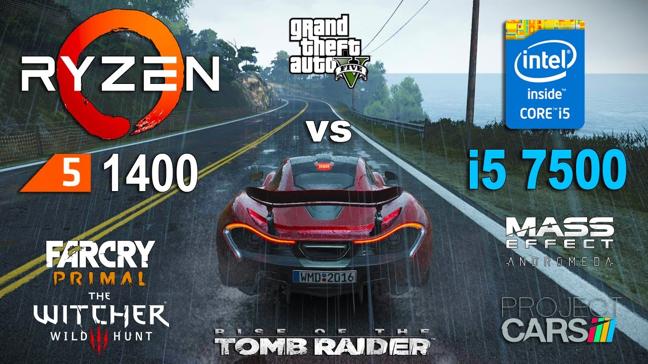 Ryzen 5 1400 OC vs i5 7500 test in 6 games (GTX 1060)