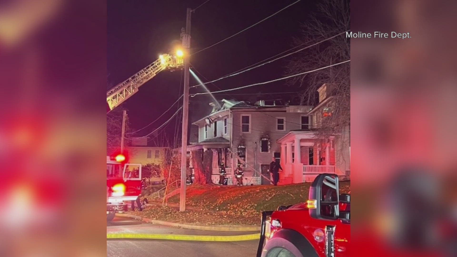 Overnight house fire in Moline damages home; no injuries reported