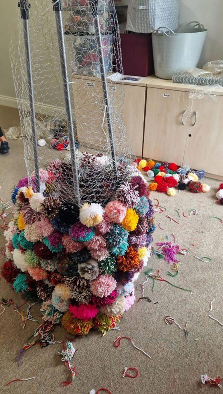 Grampian Court Care Home unveils unique pom-pom Christmas tree