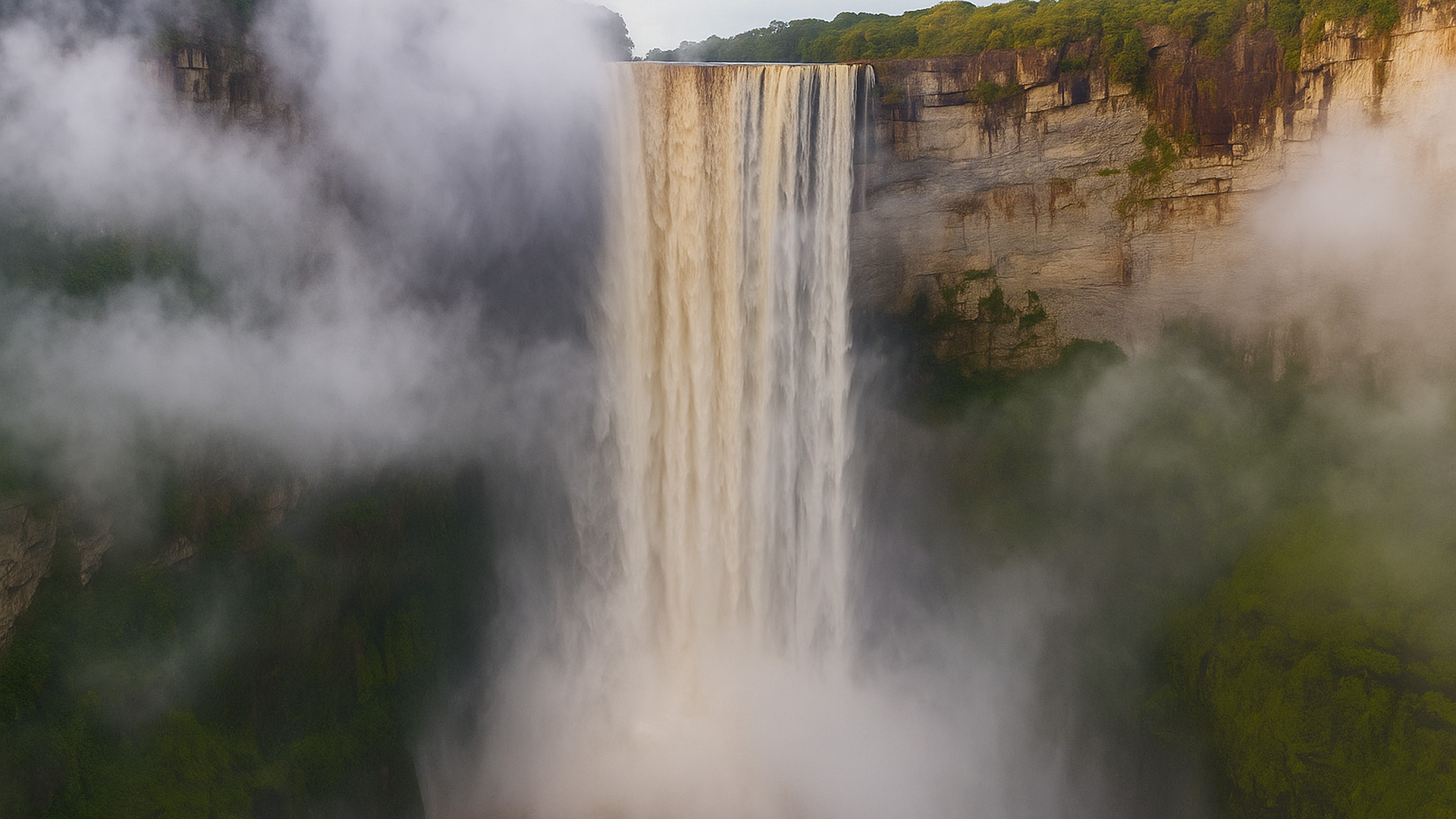 A Waterfall Hidden in the Mist