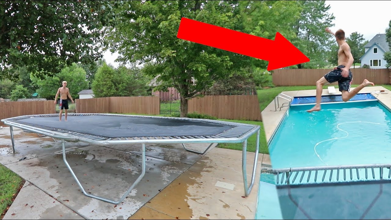 I test the world's biggest trampoline into a pool