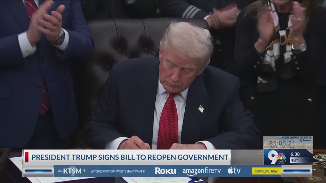 President Trump signs bill to reopen government