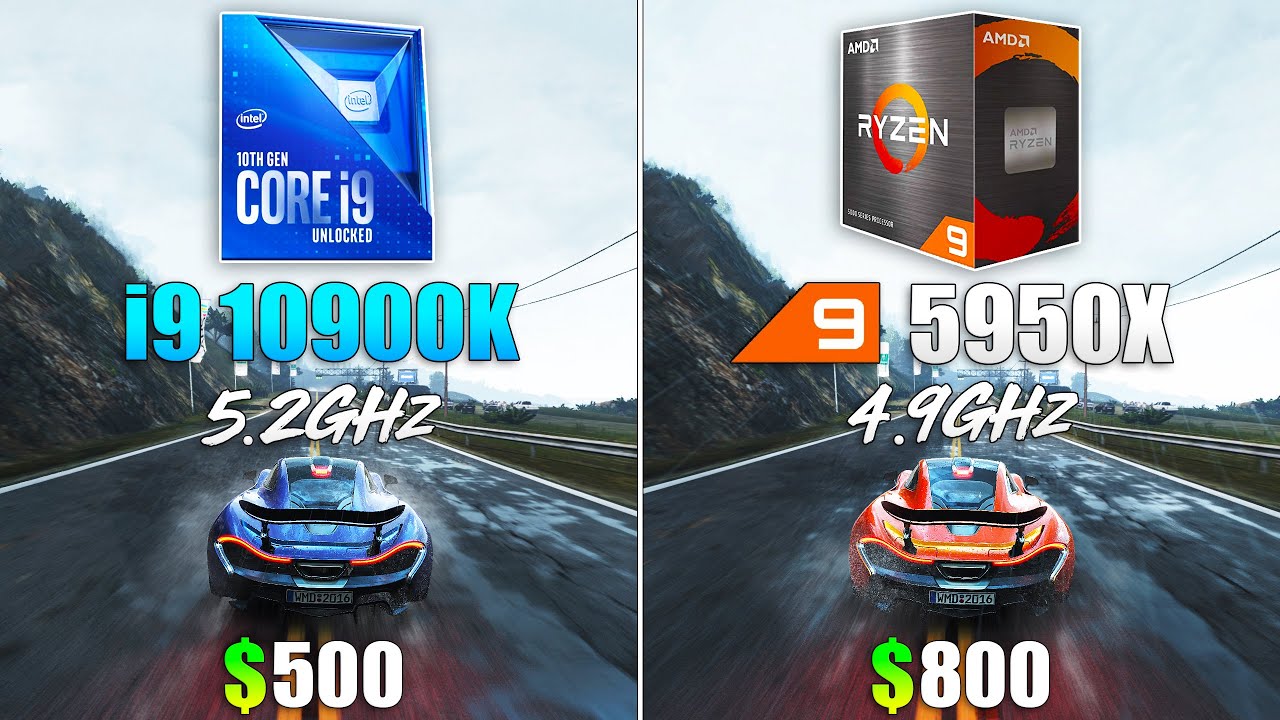 Ryzen 9 5950X OC vs Core i9 10900K OC - Test in 10 games