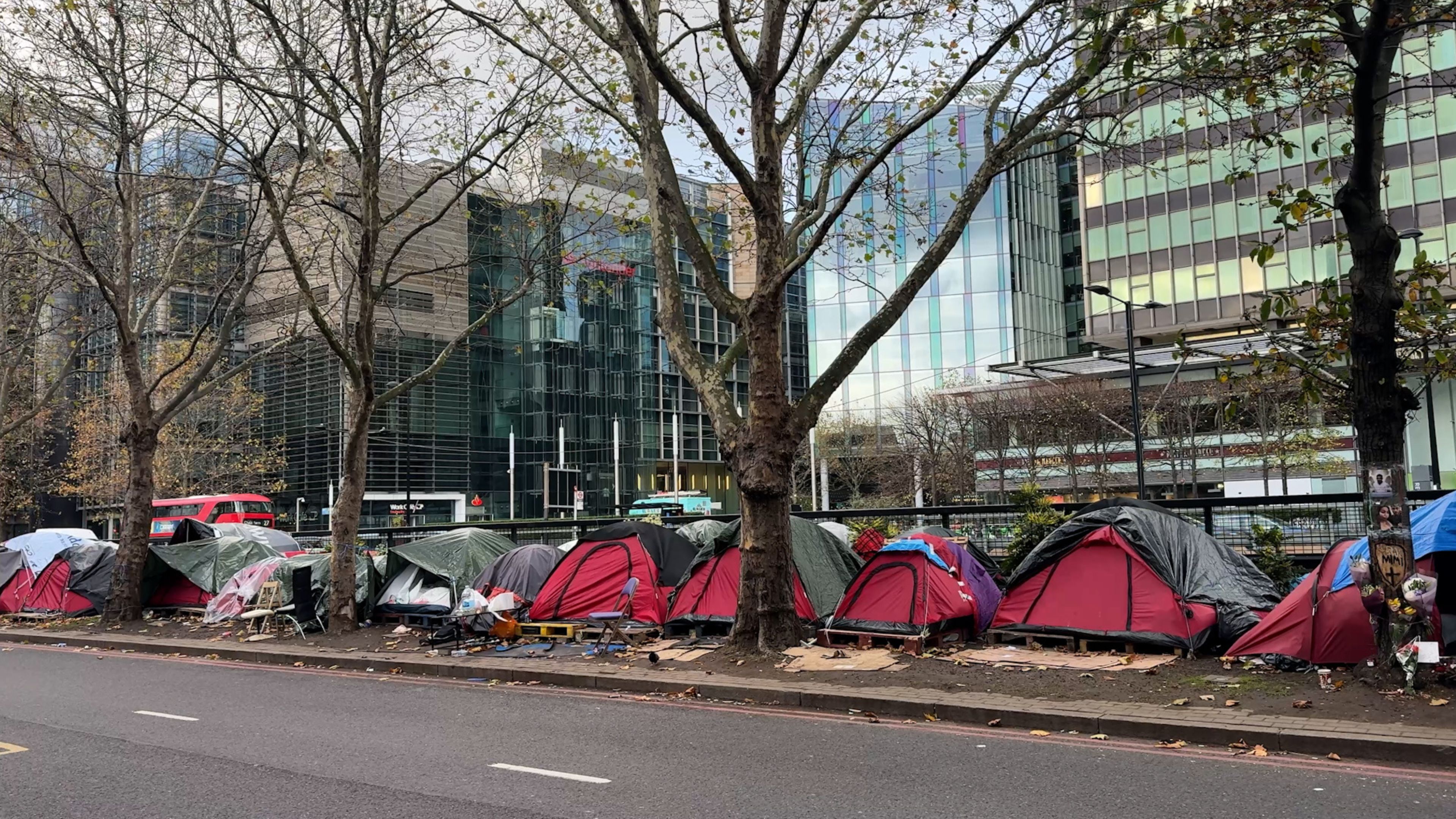 London street transformed into 'shanty town' as homeless set up dozens ...