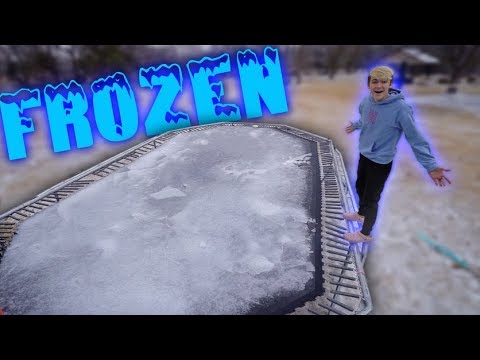 Shattering the world's biggest frozen trampoline stunt