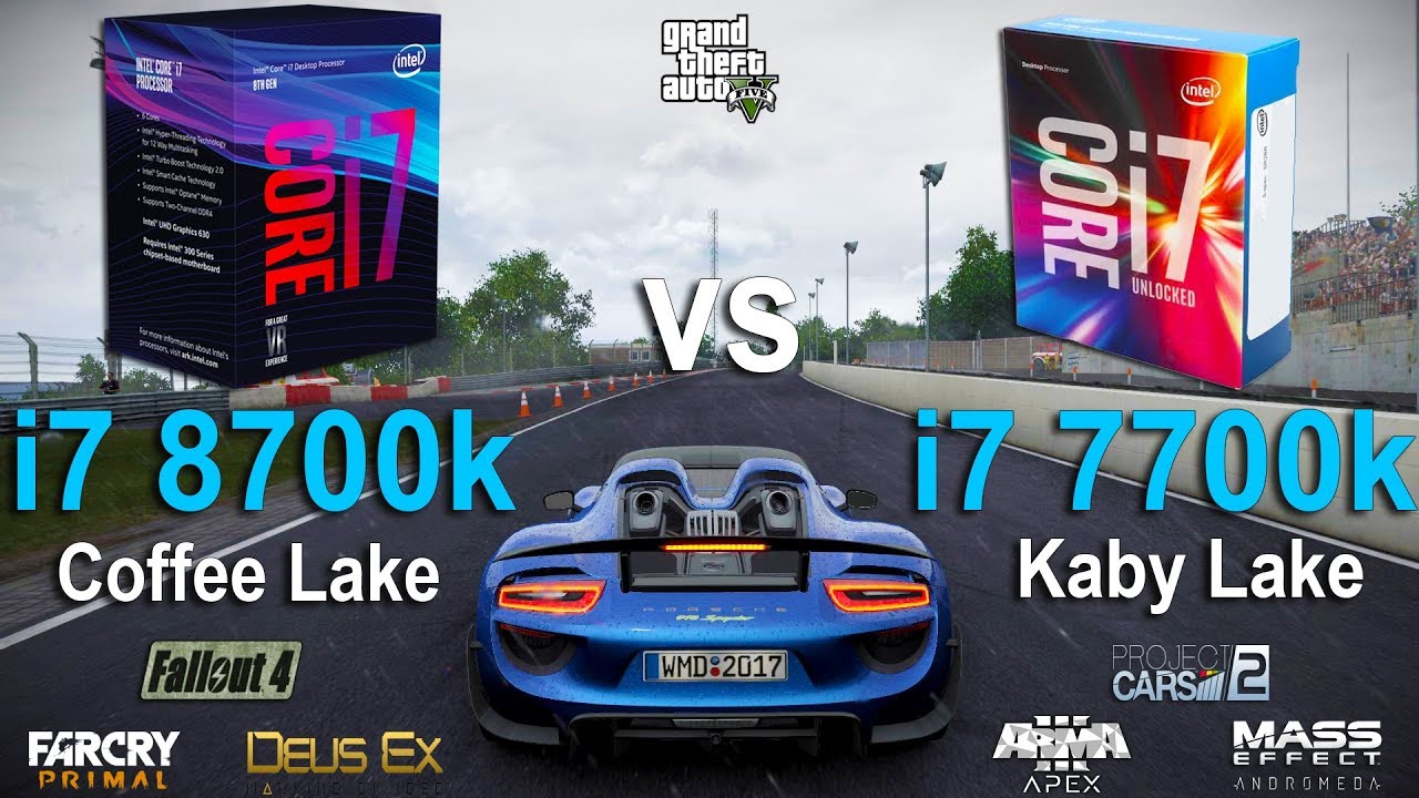 i7-8700K vs i7-7700K test in 7 games