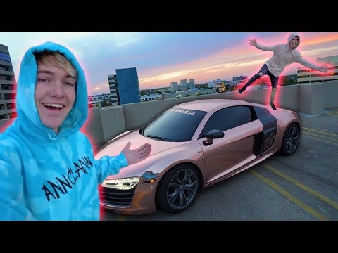 Attempting the car alarm challenge in a supercar