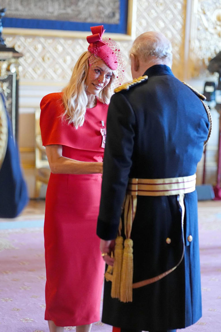King Charles presents Strictly Come Dancing host Tess Daly with ...