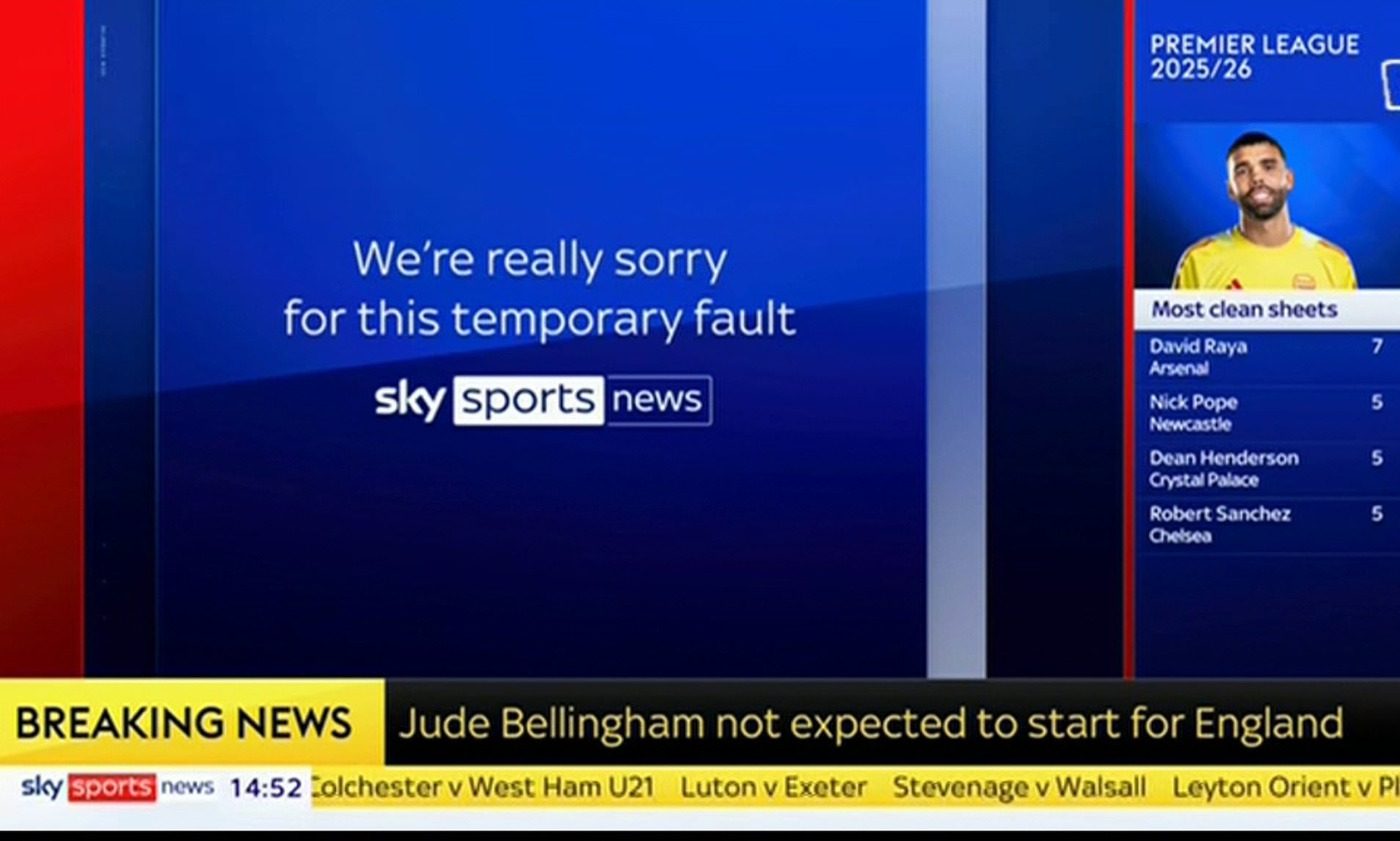 Sky Sports suffers outage shortly after conducting cup draw