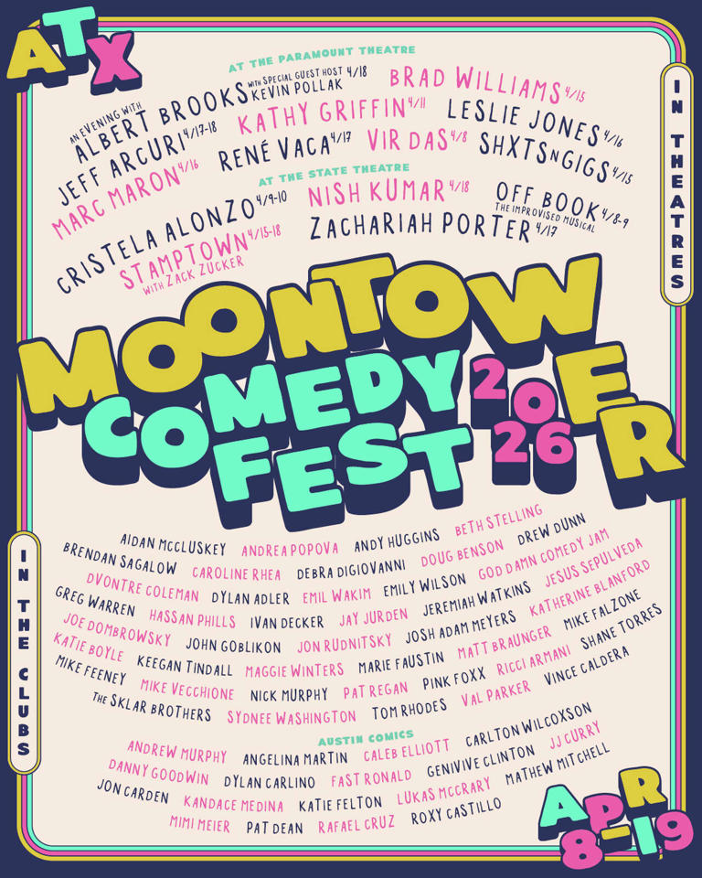 Moontower Comedy Fest returns with stacked 2026 lineup in Austin