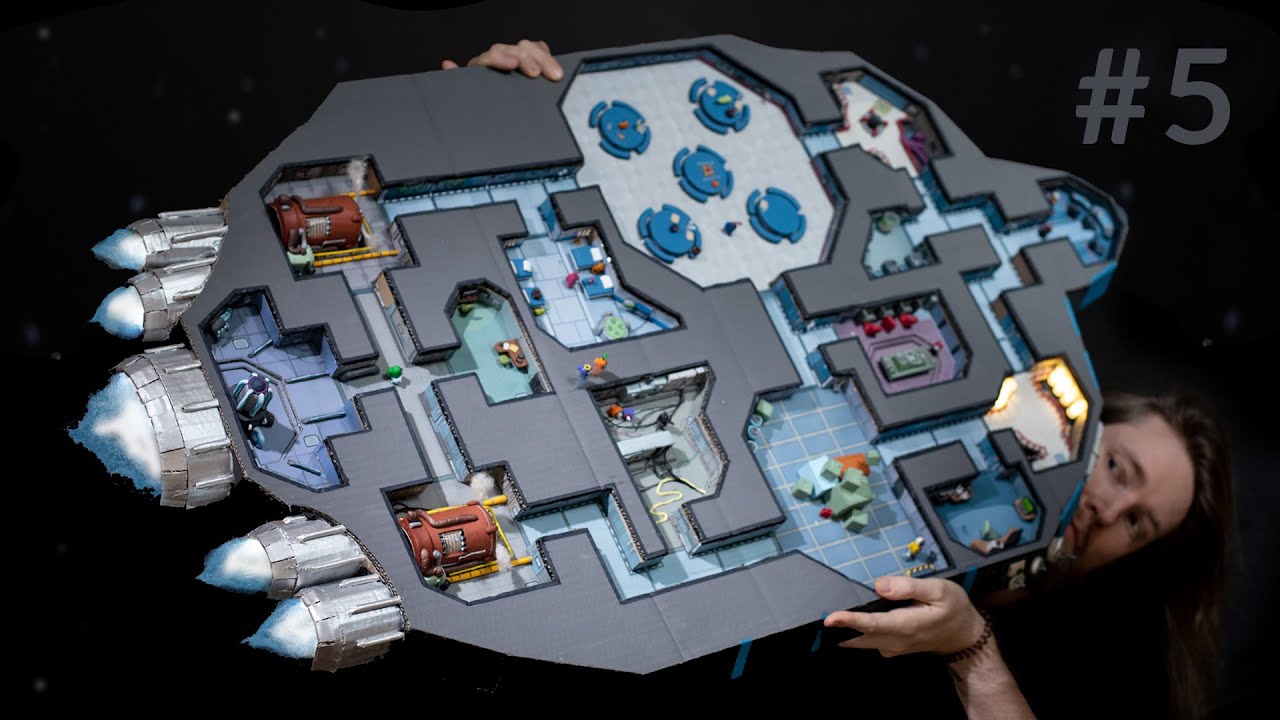 Building the Skeld (Among Us) with cardboard & clay – Part 5