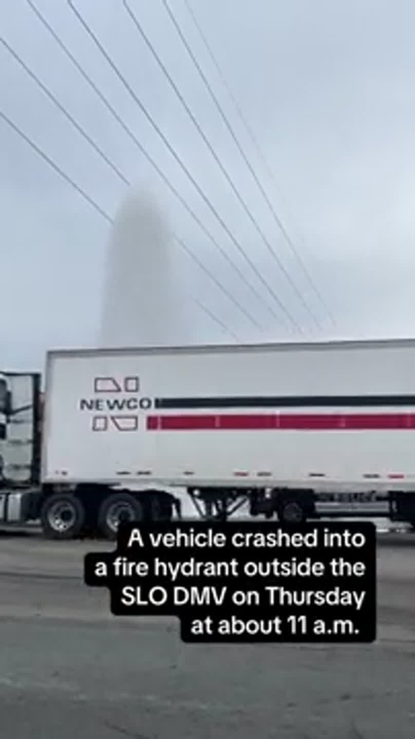 Vehicle crashes into SLO CA fire hydrant