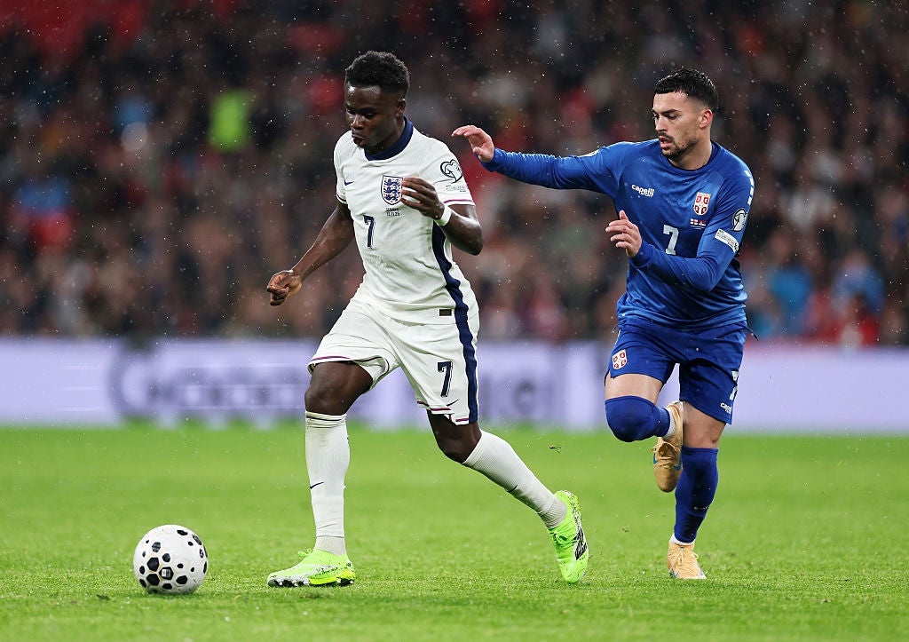Saka and Eze score as England beat Serbia in World Cup qualifiying