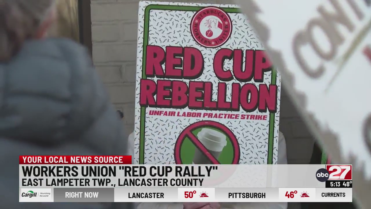 Lancaster County Starbucks workers picket Red Cup Day