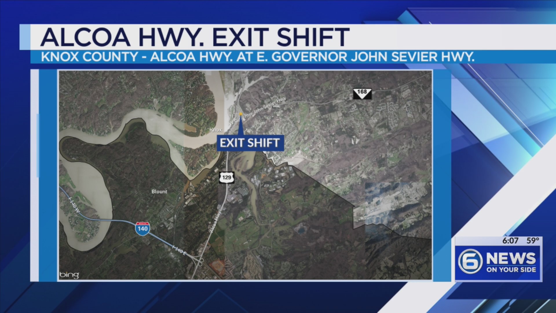 Alcoa Highway ramp to John Sevier Highway shifting to new permanent ...