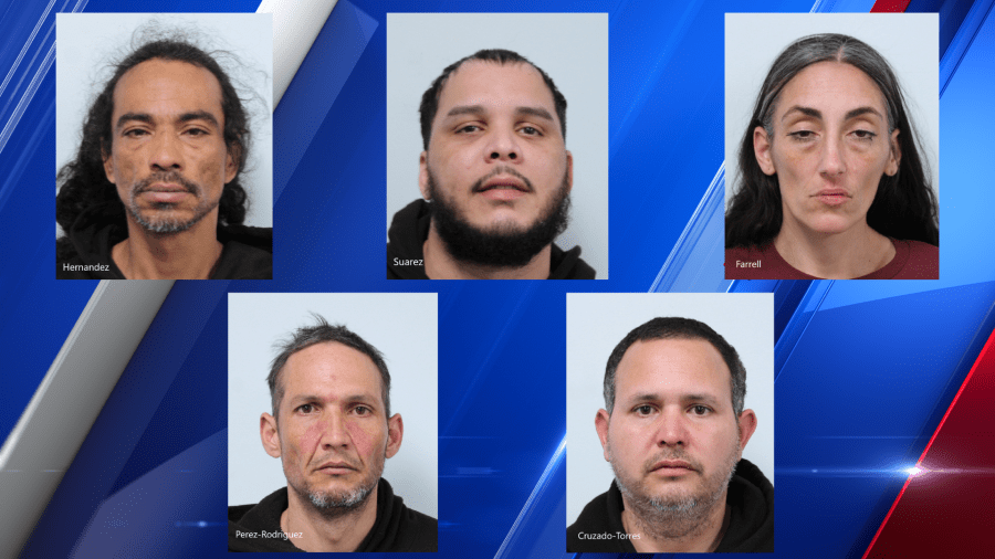 Police arrest five suspects in open-air drug dealing sting in ...