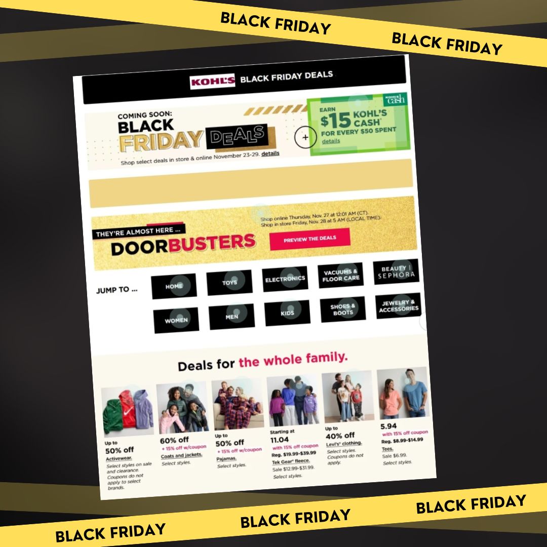 Kohl's Black Friday sales (just released!)
