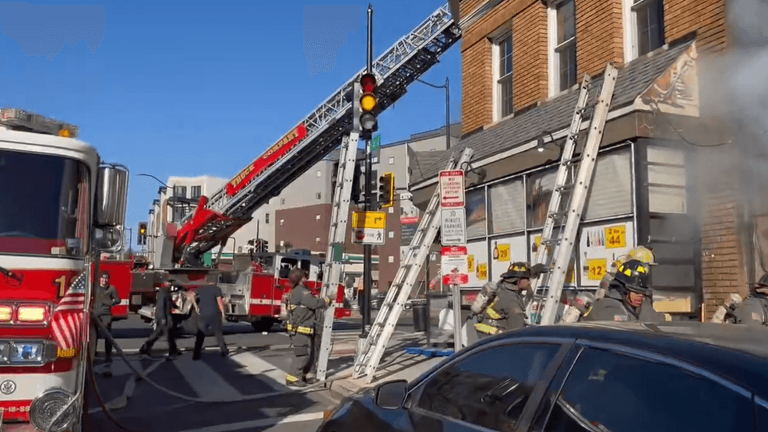 Building damaged by fire in Northeast DC