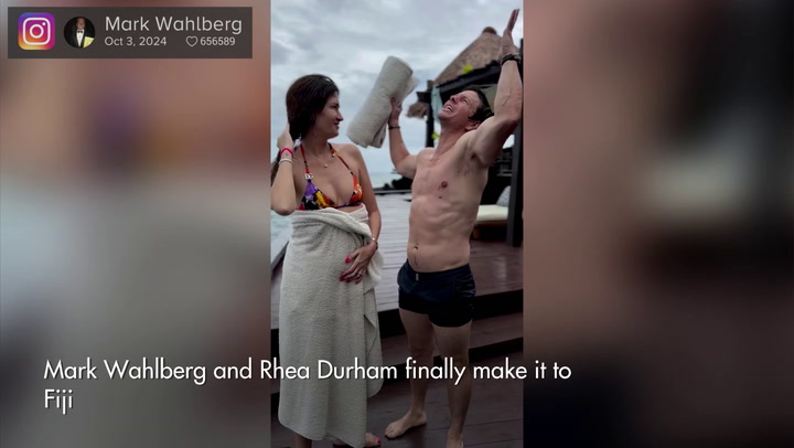Watch: Mark Wahlberg and Rhea Durham are beach-ready in Fiji