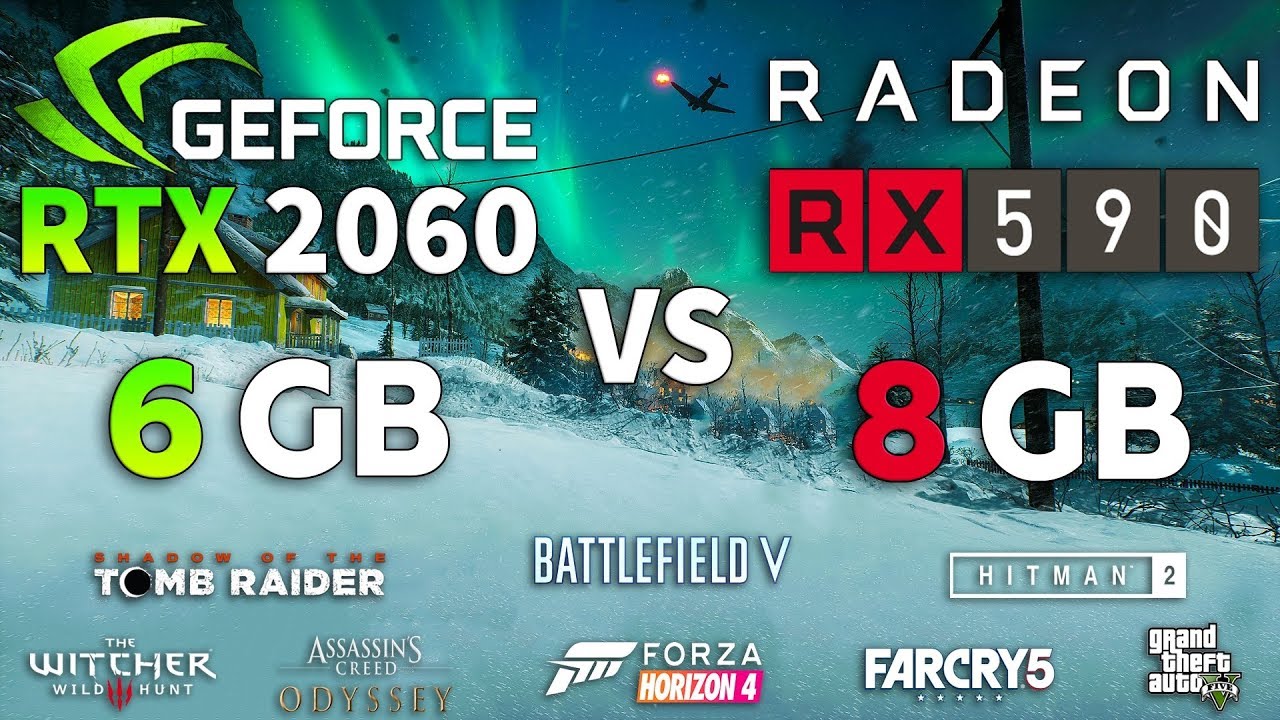 RTX 2060 vs RX 590 test in 8 games
