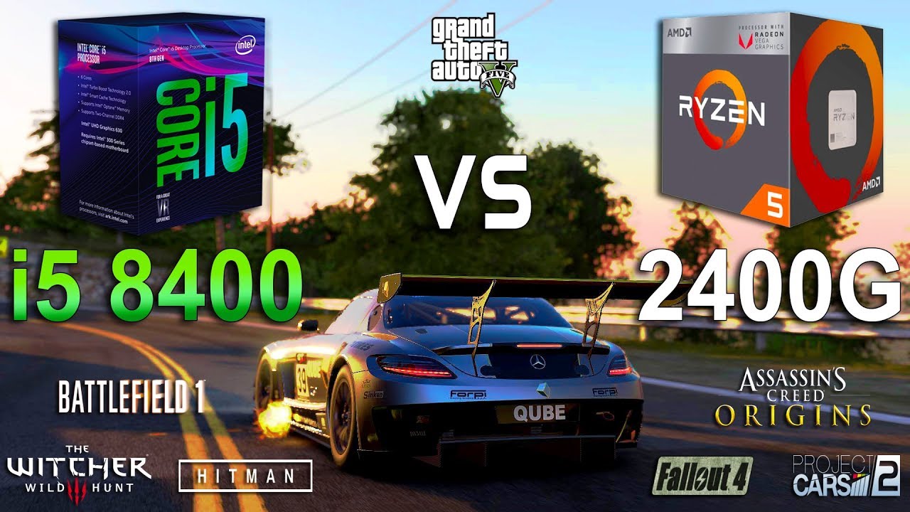 Ryzen 5 2400G vs i5 8400 test in 7 games