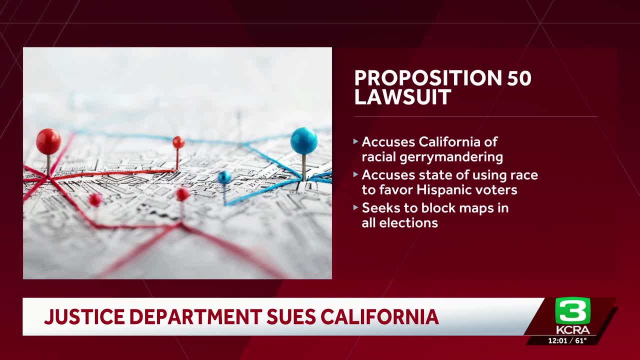 Justice Department sues to block California US House map