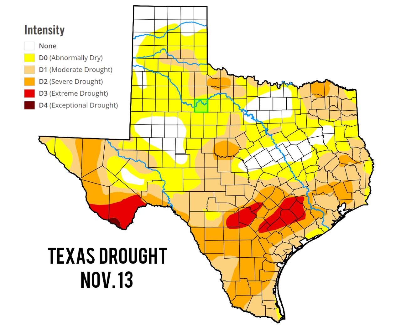 More than half of Texas now in a drought. Is any rain coming?