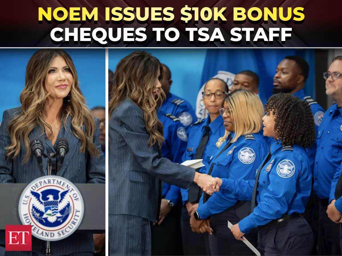 US Homeland Security Secretary Kristi Noem issues $10,000 bonus cheques ...