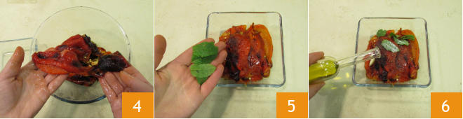 Vegetarian sandwich with peppers and eggs