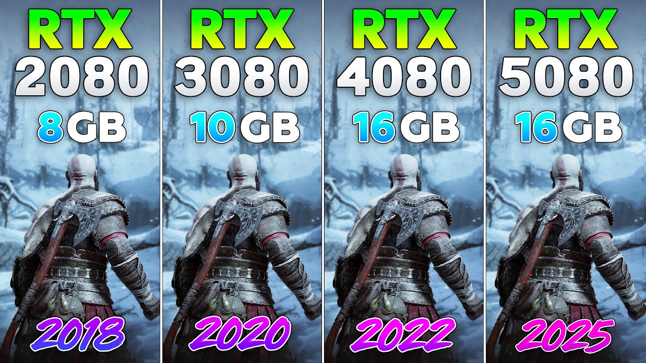 RTX 2080 vs RTX 3080 vs RTX 4080 vs RTX 5080 - Test in 9 games