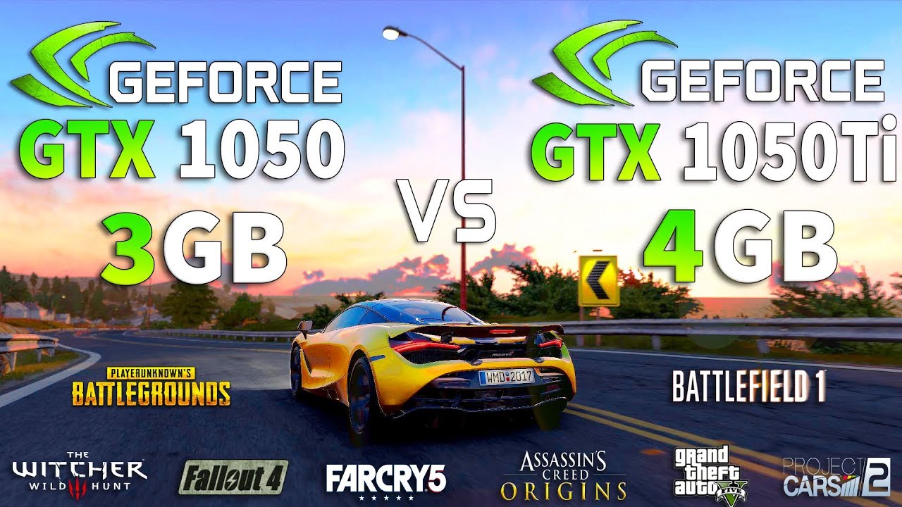 GTX 1050 3GB vs GTX 1050 Ti 4GB test in 8 games