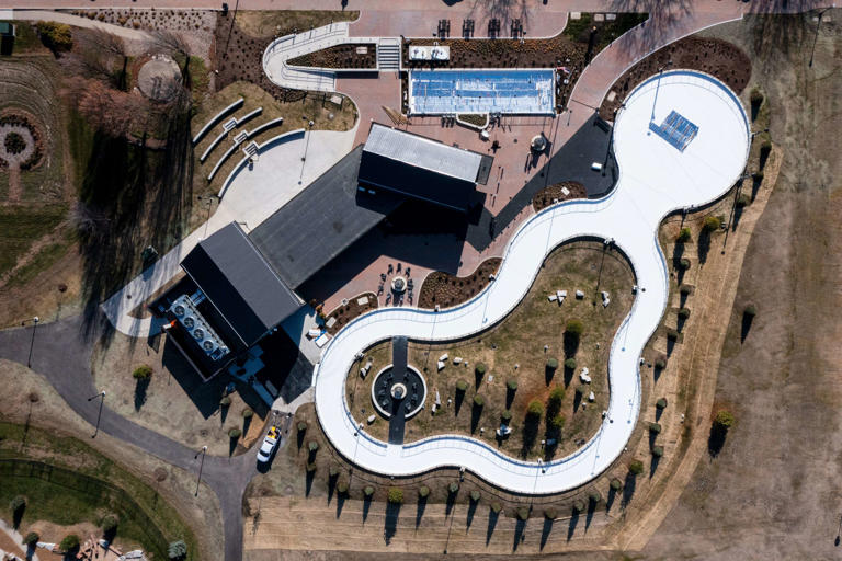 Michigan town transforms its famous tulip park into a winter wonderland with state’s largest ice ...