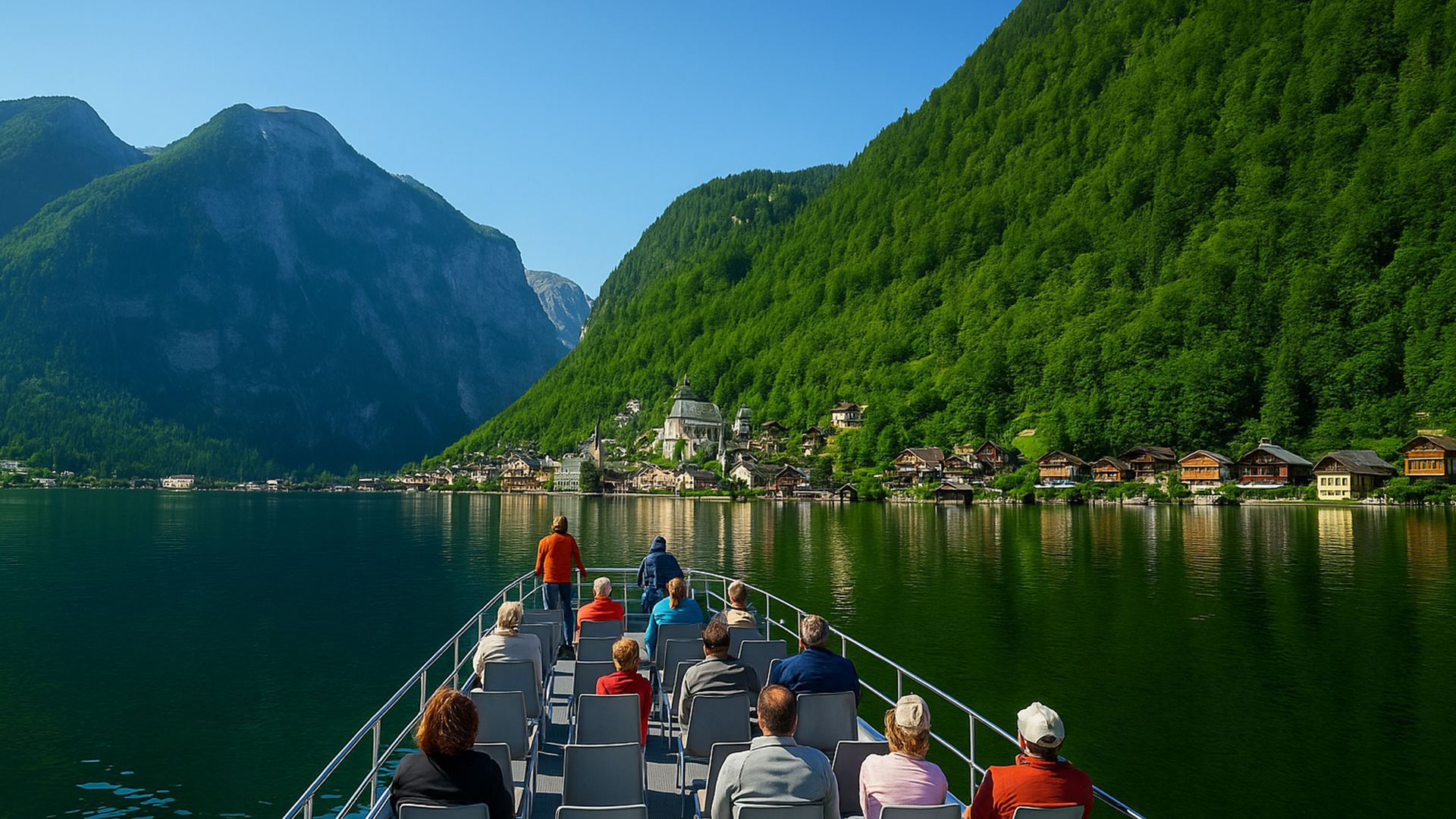 Scenic Hallstatt Boat Tour on Lake Hallstatt (4K)