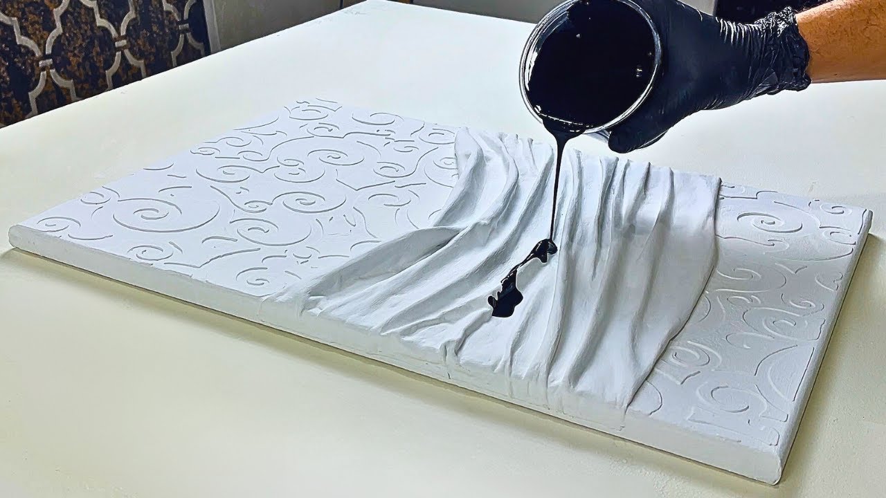 Discover the steps to create a modern abstract painting using fabric ...