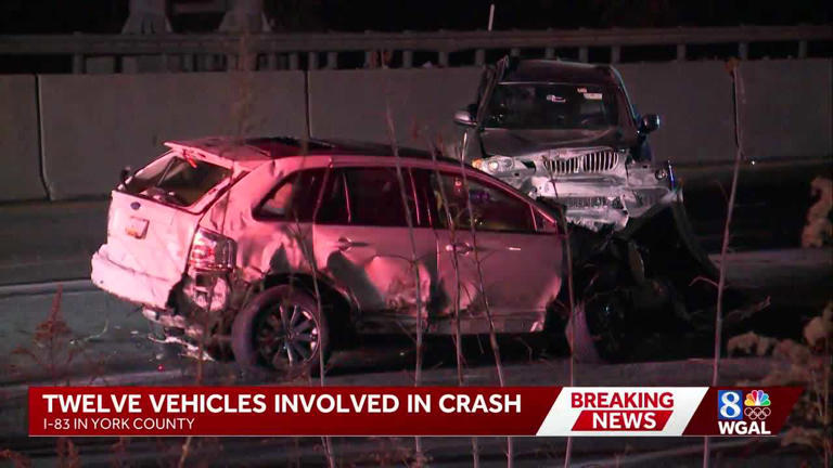 12-VEHICLE PILE-UP | 6 people hospitalized in wreck along I-83 ...