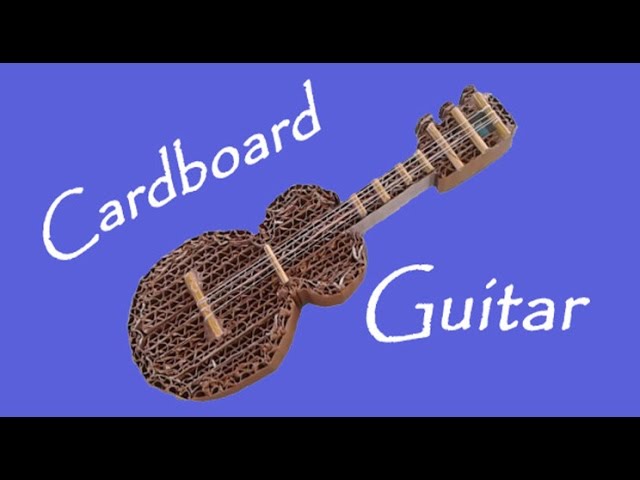 How to make a mini cardboard guitar | DIY string instrument craft