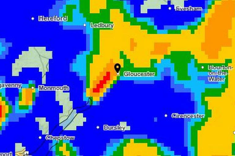Weather maps show impact of Storm Claudia over Gloucestershire as Met ...