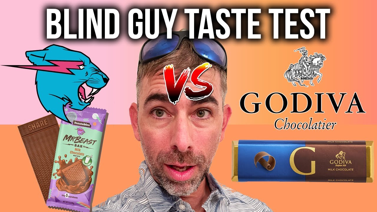 Mr. Beast Feastables vs Godiva chocolate - Blind Guy Taste Test