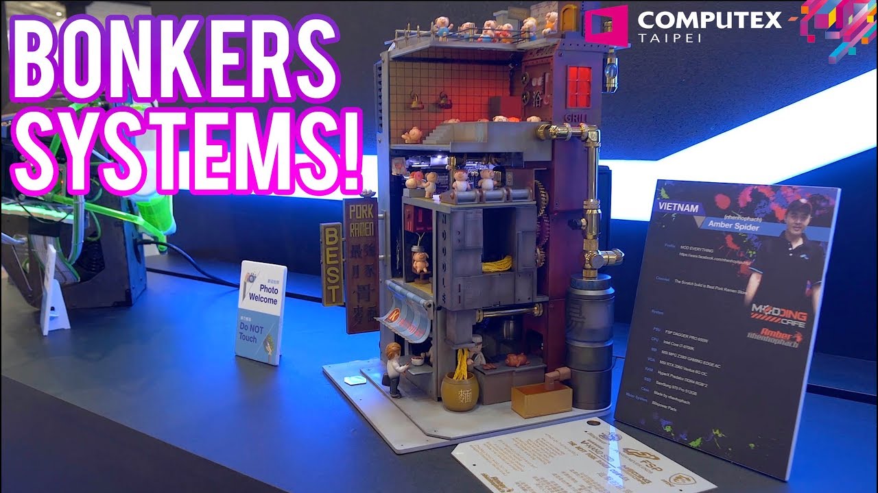 Computex 2019: FSP booth with crazy looking PC systems!